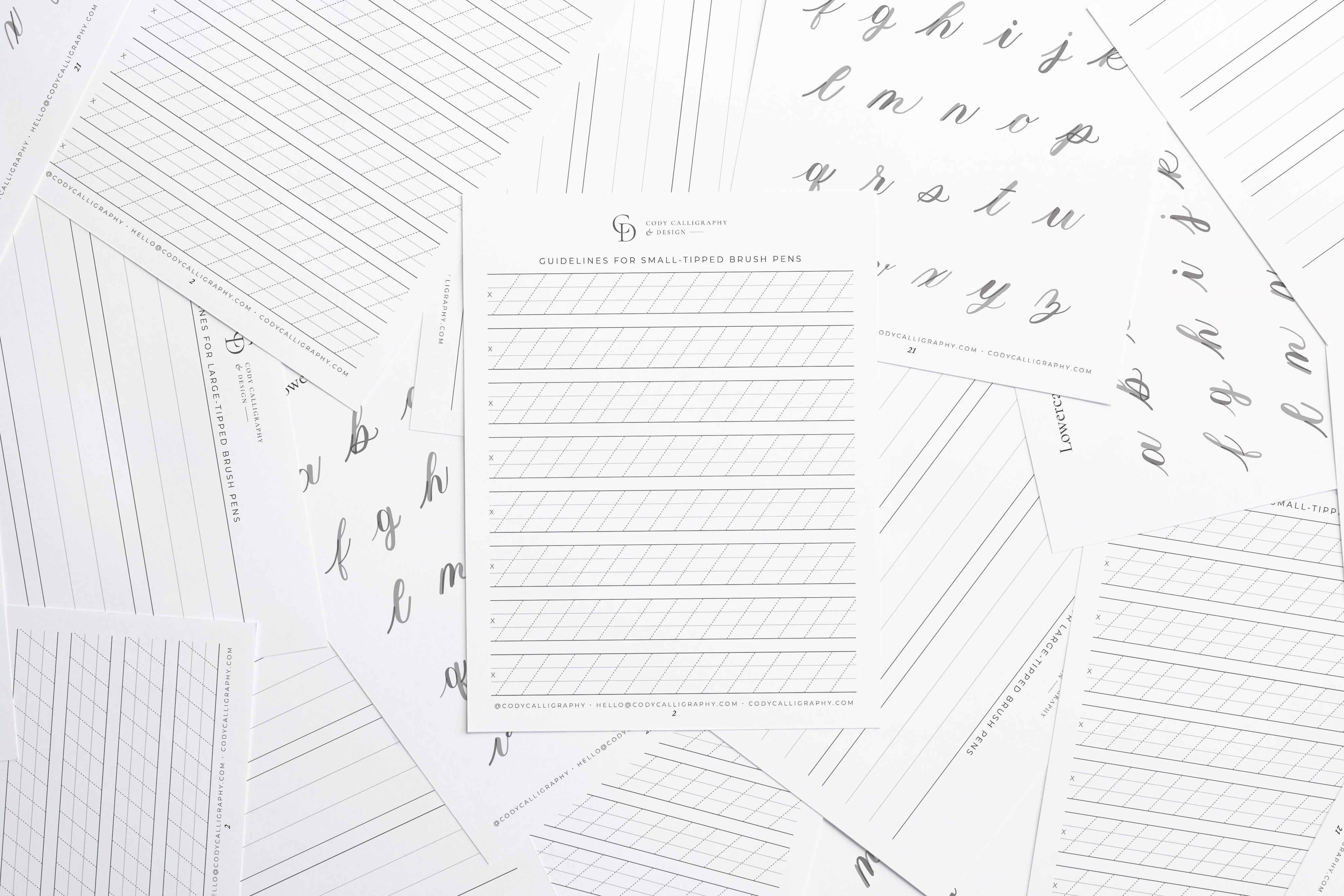 Worksheets: Blank Calligraphy Guidelines – Cody Calligraphy Shop